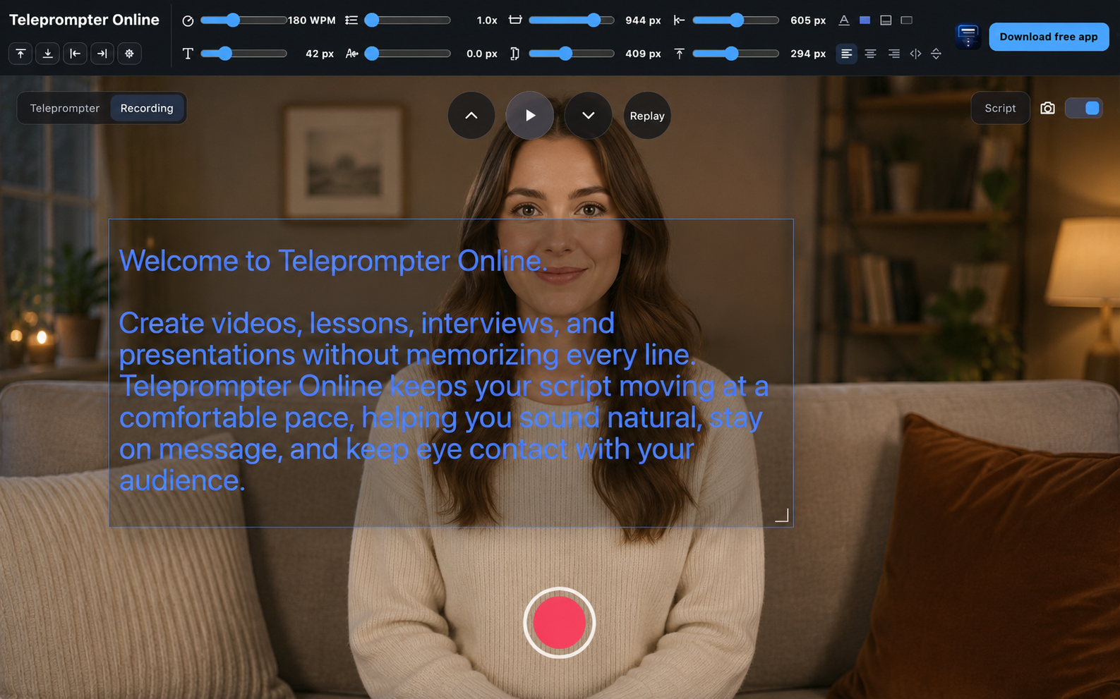 Teleprompter Online Free | Open-Source Browser Teleprompter